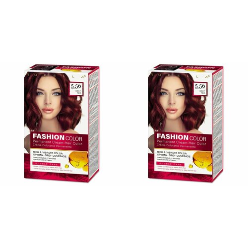 Rubella Стойкая крем-краска для волос, Fashion Color 5.56 Темно-красный, 50 мл, 2шт