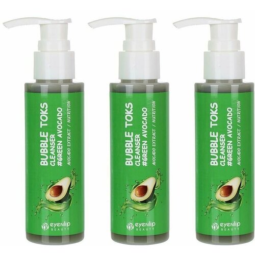 Eyenlip Пенка для лица кислородная с маслом авокадо Green Avocado Bubble Toks Cleanser, 100 мл, 3 шт