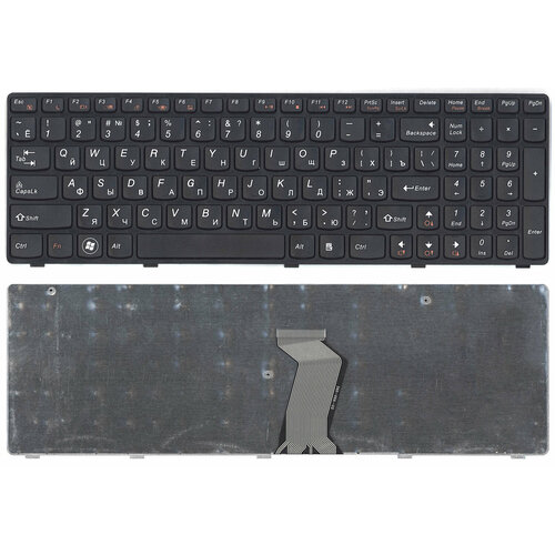 Клавиатура для Lenovo AELZ3700050 черная с черной рамкой