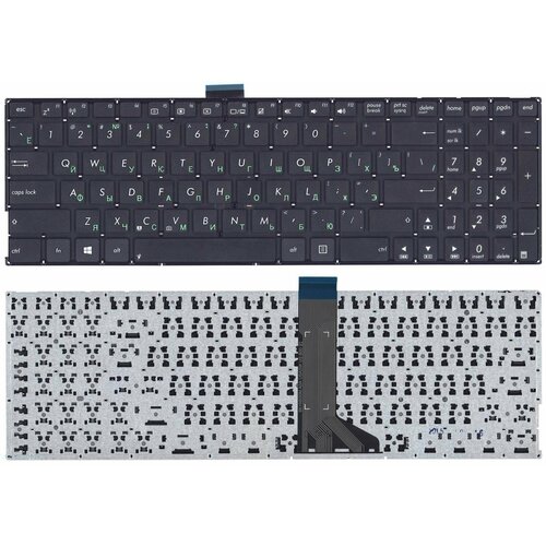 Клавиатура для Asus VivoBook X555LJ, черная без рамки, плоский Enter (шлейф 11,5 см)