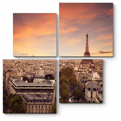 Модульная картина Прекрасный Париж с высоты 170x170