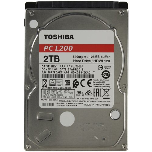 Жесткий диск Toshiba L200 2 ТБ HDWL120UZSVA