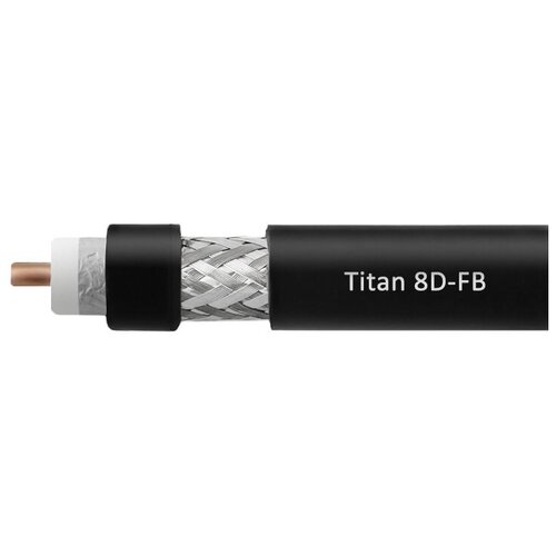 Коаксиальный кабель 50 Ом Titan 8D-FB PVC/CCA (VEGATEL, черный) длина 25 метров