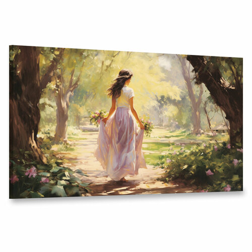 Интерьерная картина 100х60 "Мама на прогулке"