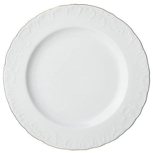 Cmielow Блюдо Rococo Золотая линия, 32 см, 32х32 см, 1 шт., белый