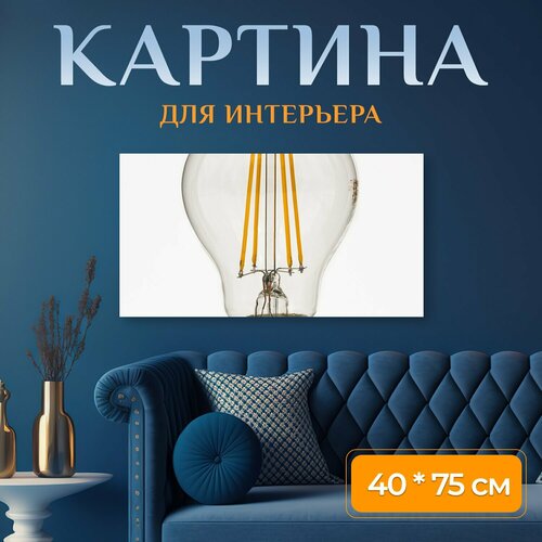 Картина на холсте "Луковицы, лампочка, напольная лампа" на подрамнике 75х40 см. для интерьера