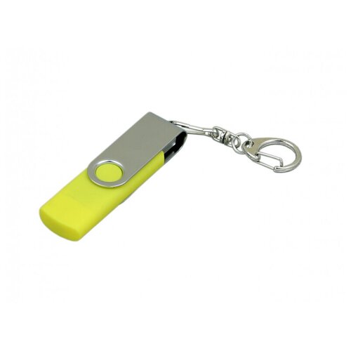 Флешка OTG для нанесения логотипа Квебек с поворотным механизмом (64 Гб / GB USB 2.0/microUSB Желтый/Yellow OTG030 Flash drive Double Twist)