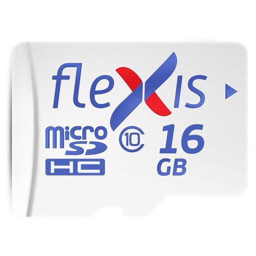 Карта памяти 16Gb - Flexis Micro Secure Digital HC Cl10 U1 FMSD016GU1A с переходником под SD