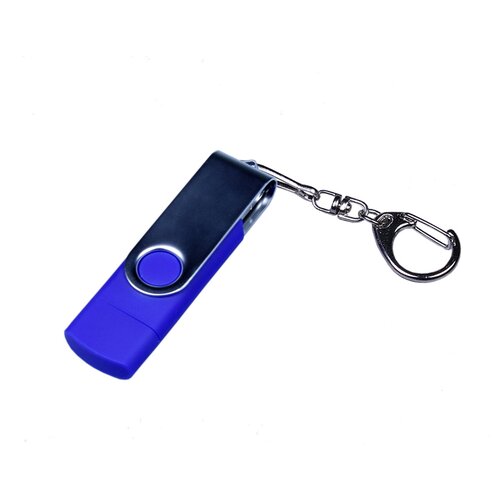 Флешка Фламенко с USB Type-C (64 Гб / GB USB 3.0/USB Type-C Синий/Blue OTG_TC_030 для телефона и компьютера)