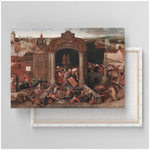 Картина на холсте с подрамником / Pieter Bruegel / Питер Брейгель - Христос изгоняет торговцев из храма