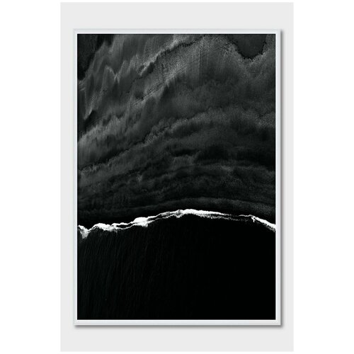 Постер для интерьера Postermarkt, 50х70 см в белой рамке, Черный #14