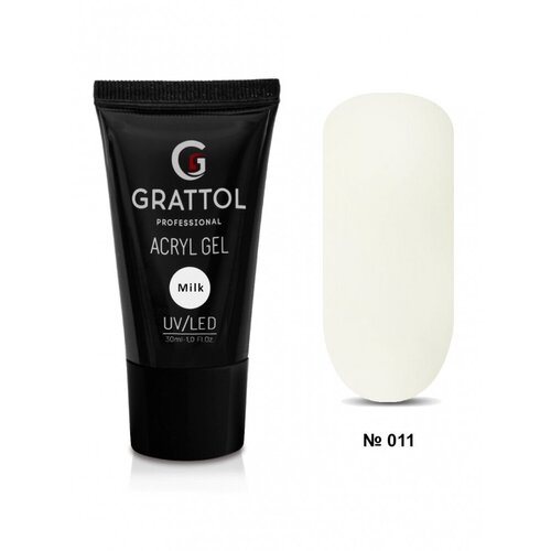 Grattol, Acryl Gel Milk - акригель камуфляж (молочный), 30 мл