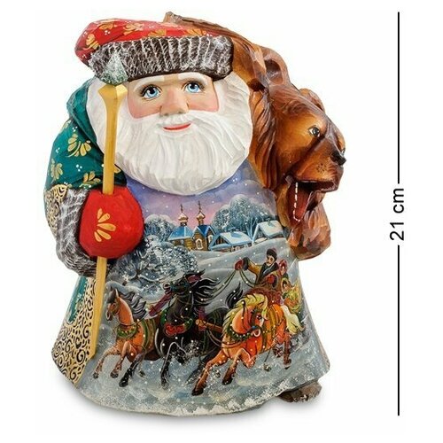Фигурка Дед Мороз с медведем (Резной) 21см РД-39 113-70579