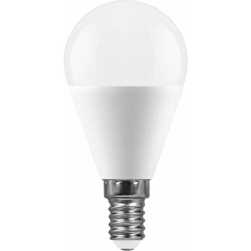 Лампа светодиодная Feron E14 11W 6400K Шар Матовая LB-750 10 штук В комплекте