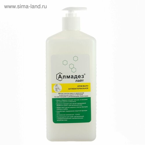 Крем-мыло антибактериальное Алмадез-лайт, 1л. (дозатор-насос)