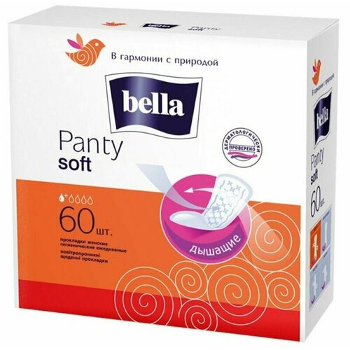 BELLA Прокладки ежедневные Panty Soft ультратонкие, упаковка (60 шт.)