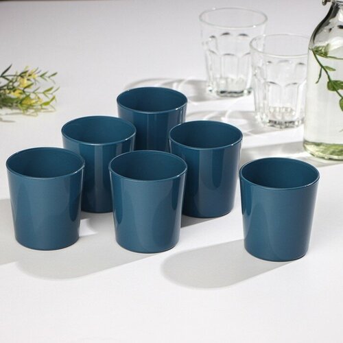 GiDGLASS Набор стаканов «Дымчатый аметист», 250 мл, цвет синий