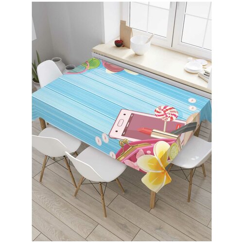 Скатерть прямоугольная JoyArty на кухонный стол "Набор модницы" из оксфорда, 180x145 см