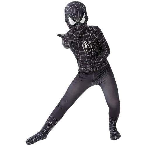 Детский карнавальный костюм - Человек Паук - черный - размер 140 (А5)