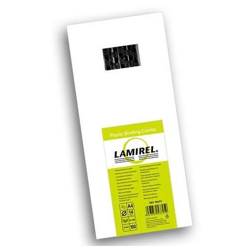 Пружины для переплета пластиковые Lamirel, 14 мм, черные, 100 штук