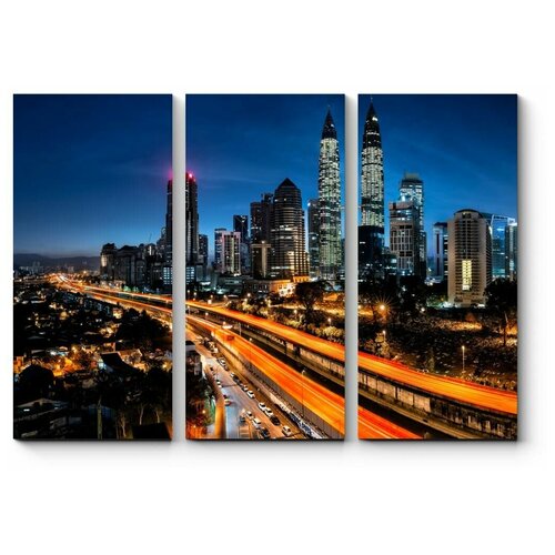 Модульная картина Пробуждающийся Куала-Лумпур на рассвете 130x93