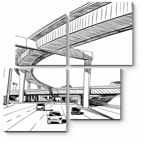 Модульная картина Дизайн моста 130x130