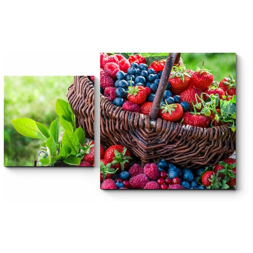 Модульная картина Корзинка с ягодами 70x42