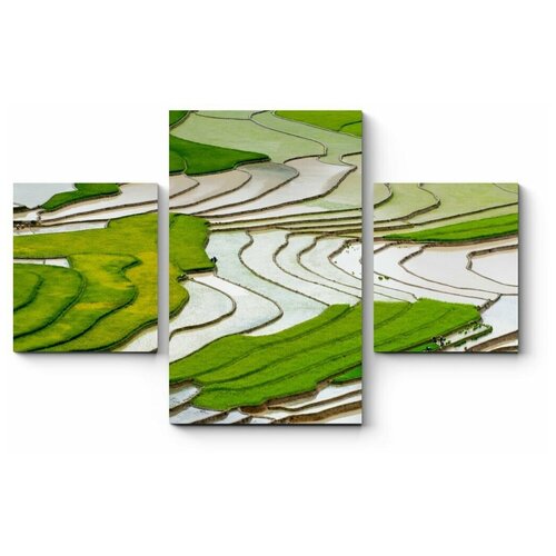 Модульная картина Рисовое поле в Му Чан Чай 120x78