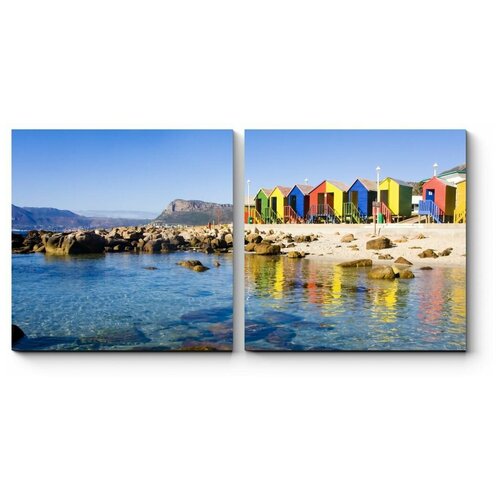 Модульная картина Пустынный пляж, Кейптаун 90x45