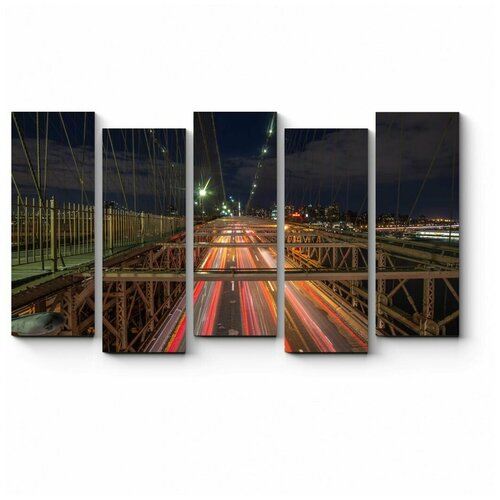 Модульная картина Ночной мост120x69