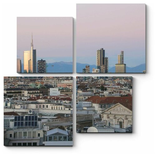 Модульная картина Панорама Милана с крыши Миланского собора70x70