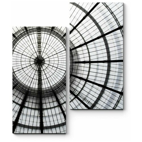 Модульная картина Круглый стеклянный потолок 70x88