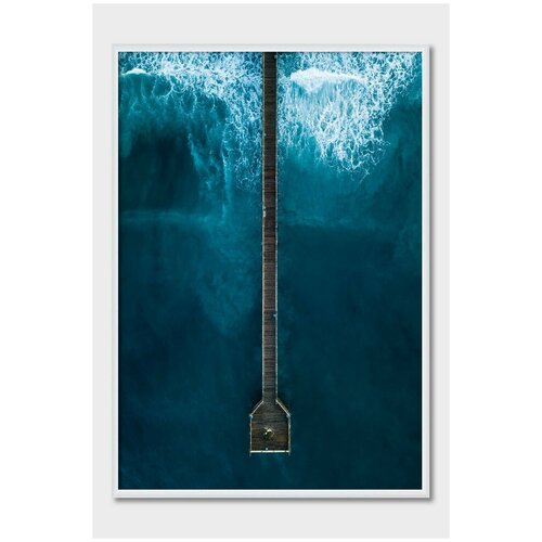 Постер для интерьера Postermarkt, 30х40 см в белой рамке, Синий #43