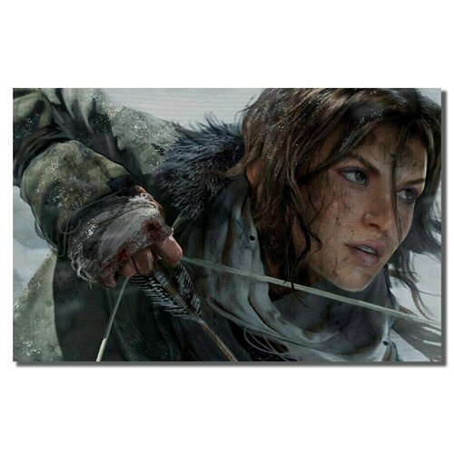 Картина интерьерная на дереве, рисунок игра Tomb Raider Lara Croft Лара Крофт Расхетительница гробниц - 6581 Г