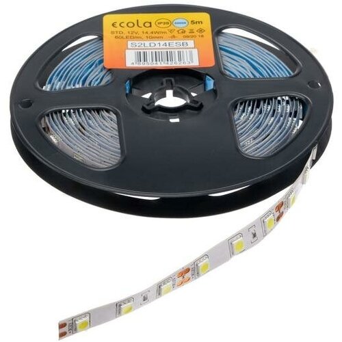 Светодиодная лента Ecola PRO 5 м, IP20, SMD5050, 60 LED/м, 14.4 Вт/м, 12 В, 6000К