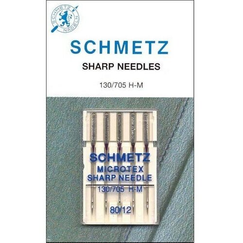 Иглы для бытовых швейных машин, микротекс, №60/70/80, 5 шт Schmetz Германия