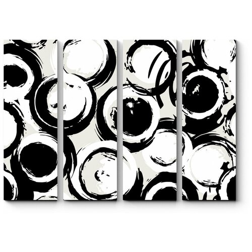 Модульная картина Белое в черный горошек 120x90