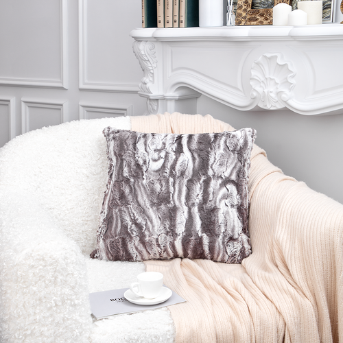 Подушка декоративная на диван Bogacho Рекс серого цвета