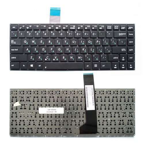 Клавиатура для ноутбука Asus K46, K46C, K46CA, K46CB, K46Cm, S405C, S46C Series. Плоский Enter. Черная, без рамки. US. PN: 0KNB0-4104RU00, AEKJC700010.