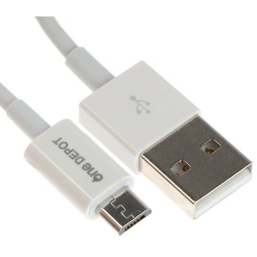 Кабель ONE DEPOT S22V, microUSB - USB, 2.4 А, 1 метр, белый