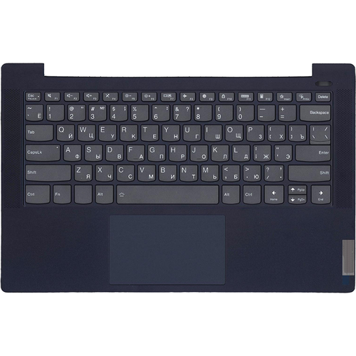 Клавиатура (топ-панель) для ноутбука Lenovo IdeaPad 5-14ITL05 черная с синим топкейсом