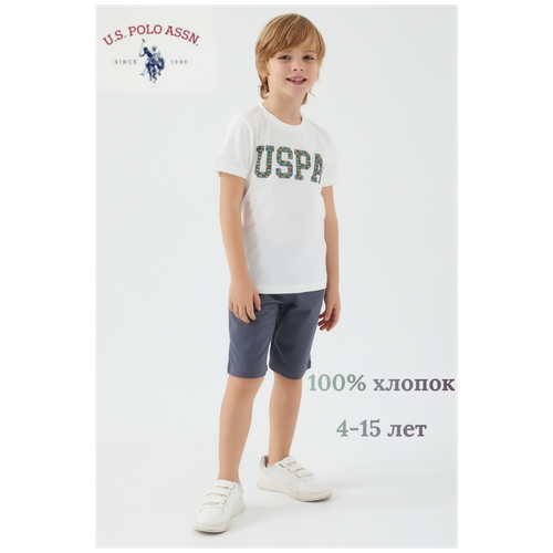 Комплект одежды U.S. POLO ASSN., размер 6-7 (116-122), серый, белый
