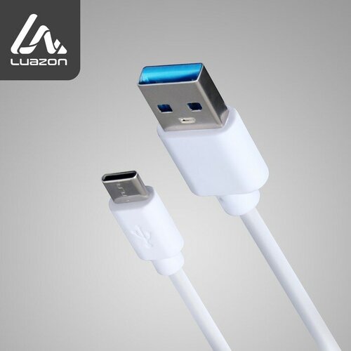 Кабель LuazON, Type-C - USB, 1 А, 1 м, белый