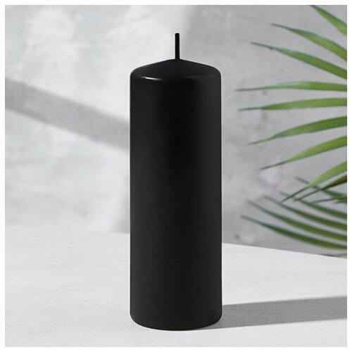 Свеча - цилиндр, 5х15 см, черная лакированная, 14 ч