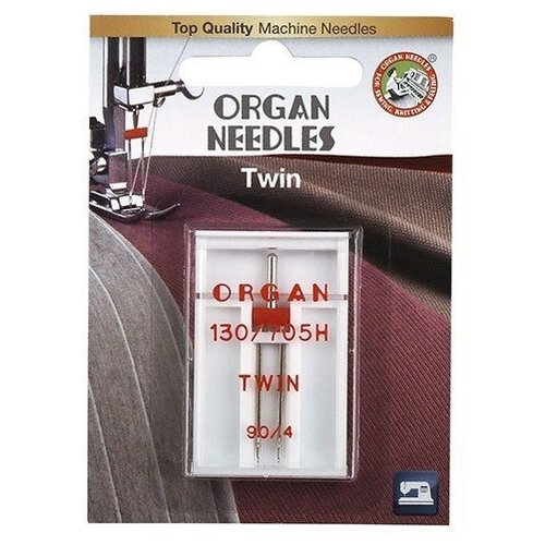Игла/иглы Organ Twin 90/4, серебристый , 5 шт.