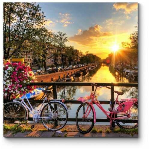 Модульная картина Прекрасный закат в Амстердаме 100x100