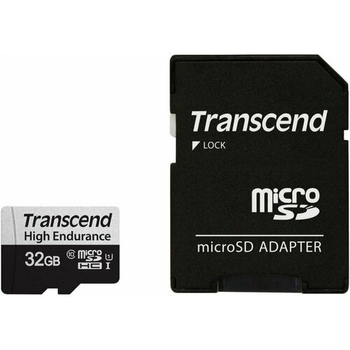 Карта памяти 32Gb MicroSD Transcend + SD адаптер (TS32GUSD350V)