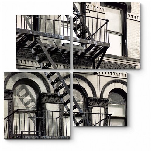 Модульная картина История Нью-Йорка в зданиях 180x180