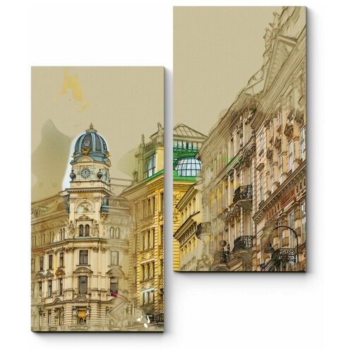 Модульная картина На старых улочках Вены 50x63