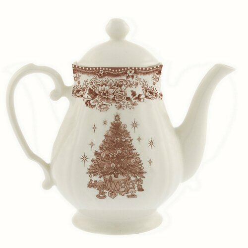 Чайник керамический белый, чайник заварочный 965 мл DIANA ROSE CHRISTMAS BLANC MARICLO
